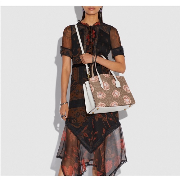 Coach | Bags | Coach Signature Rose Print Carryall | Poshmark